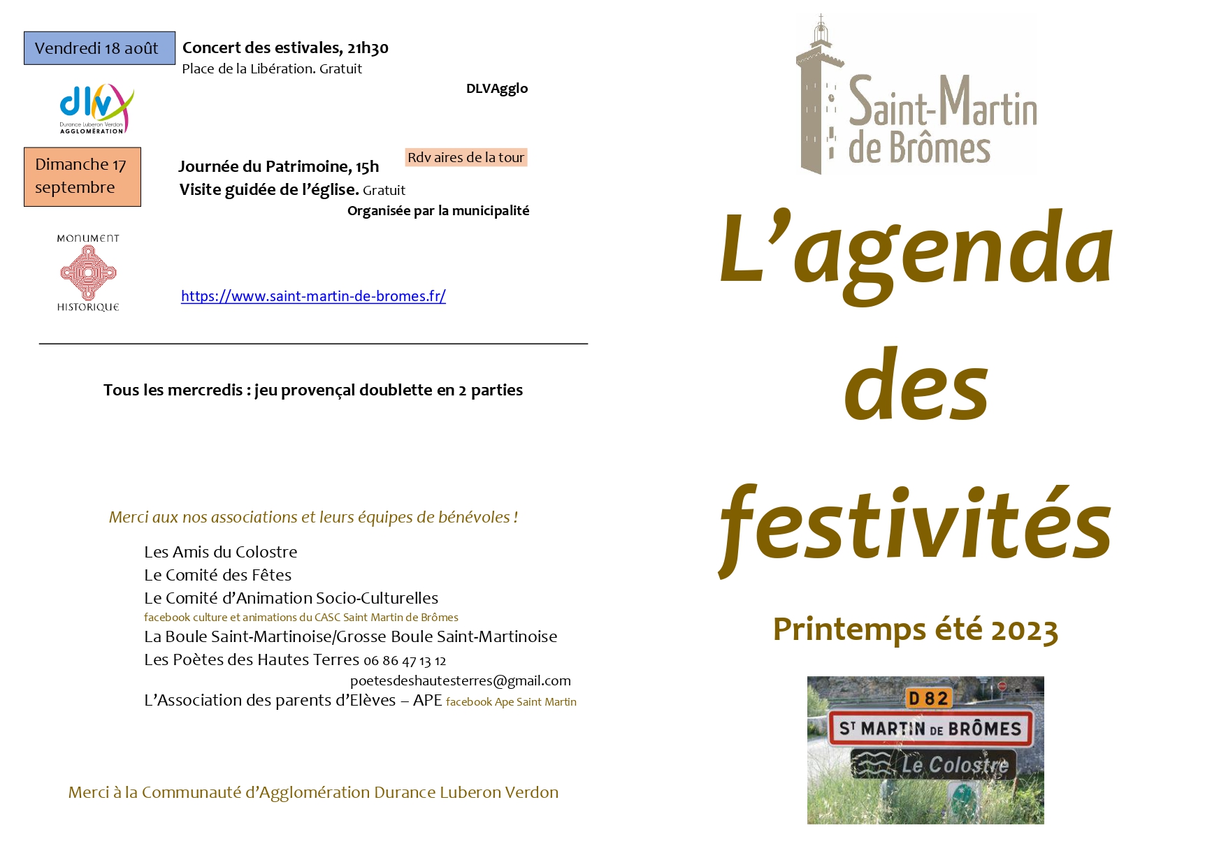 Demandez le programme : l'agenda des festivités printemps-été 2023 | Mairie de Saint-Martin-de ...